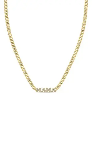Zoe Chicco Mama' Diamond Pendant Necklace