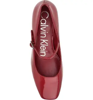 Calvin Klein Jatlee Block Heel Pumps - Red