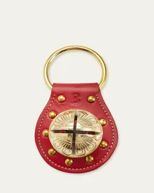 BELSNICKEL ENTERPRISES Round Bell Leather Doorknob Hanger - Red