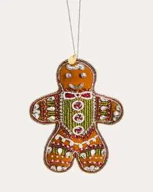 SWEET SAVANNAH Velvet Gingerbread Christmas Ornat - Multi