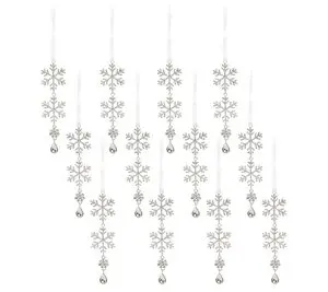 MELROSE Jewel Tiered Snowflake Ornament Drop - One-color