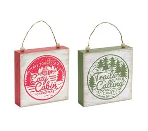 MELROSE Winter Cabin And Trails Sentiment Sign Set Of 4