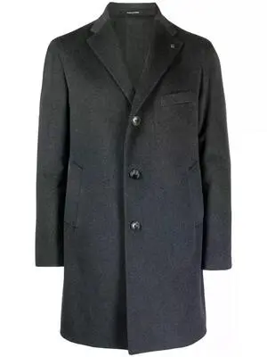 Tagliatore Single-breasted Virgin Wool Blend Coat