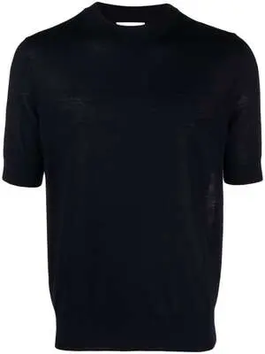 BALLANTYNE Fine-knit Wool T-shirt - Blue