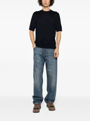 BALLANTYNE Fine-knit Wool T-shirt - Blue