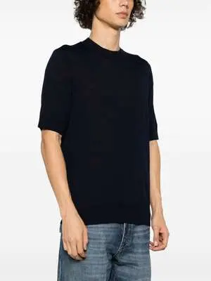 BALLANTYNE Fine-knit Wool T-shirt - Blue