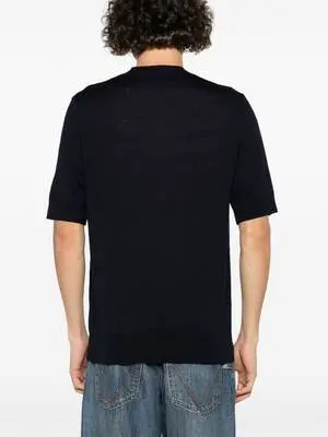 BALLANTYNE Fine-knit Wool T-shirt - Blue