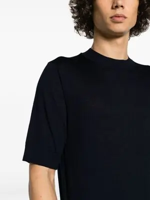 BALLANTYNE Fine-knit Wool T-shirt - Blue