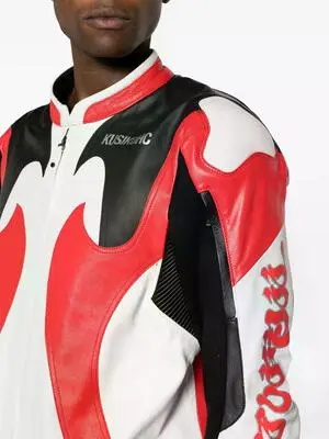 KUSIKOHC Graphic-print Leather Jacket