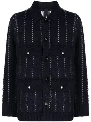 Sacai Striped Bouclé Shirt Jacket