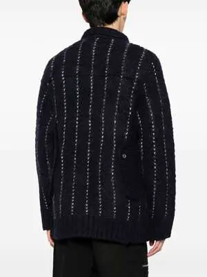 Sacai Striped Bouclé Shirt Jacket