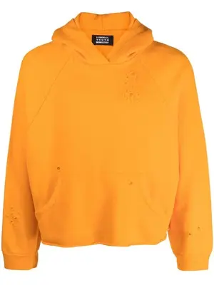 LIBERAL YOUTH MINISTRY Distressed-finish Cropped Hoodie