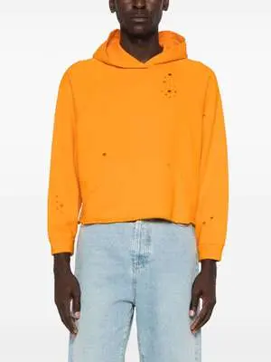 LIBERAL YOUTH MINISTRY Distressed-finish Cropped Hoodie