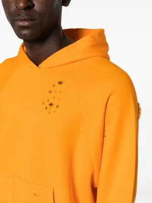 LIBERAL YOUTH MINISTRY Distressed-finish Cropped Hoodie