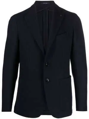 Tagliatore Single-breasted Virgin Wool-blend Blazer - Blue