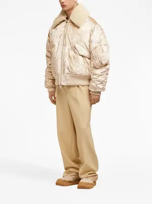 AMI Paris Metallic Velvet Bomber Jacket