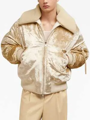 AMI Paris Metallic Velvet Bomber Jacket
