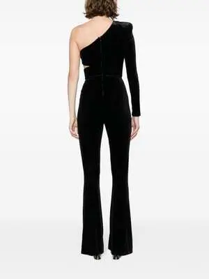 NISSA One-shoulder Velvet Jumpsuit