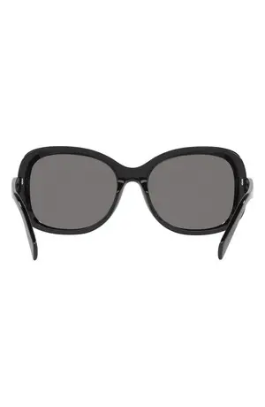 Prada 57mm Polarized Rectangle Sunglasses