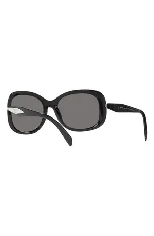 Prada 57mm Polarized Rectangle Sunglasses
