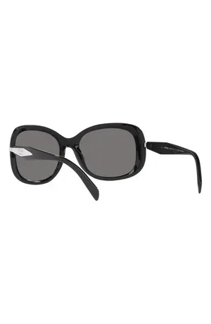 Prada 57mm Polarized Rectangle Sunglasses