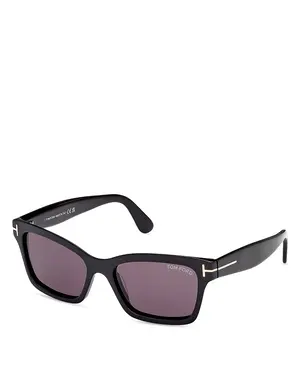 TOM FORD Tom Ford Square Frame Sunglasses Black/purple Solid