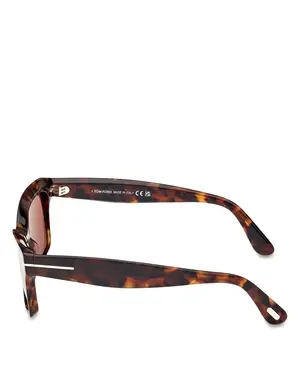 TOM FORD Square Frame Sunglasses - Havana/pink Mirrored Solid