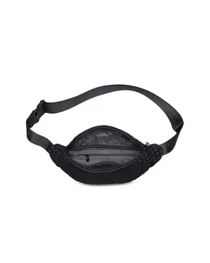 SOL AND SELENE Aim High Woven Neoprene Belt Bag - Black