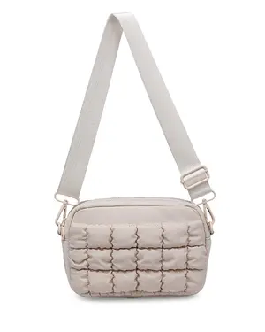 SOL AND SELENE Quilted Nylon Crossbody - Cream