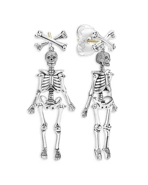 Lagos 14k Yellow Gold & Sterling Skeleton Drop Earrings