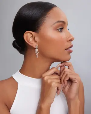 Lagos 14k Yellow Gold & Sterling Skeleton Drop Earrings