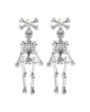 Lagos 14k Yellow Gold & Sterling Skeleton Drop Earrings