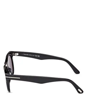 TOM FORD Kendel Square Sunglasses - Black/blue Polarized Solid