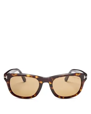 TOM FORD Kendel Square Sunglasses - Dark Havana/brown Polarized Solid
