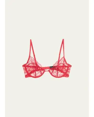 Kiki De Montparnasse Mon Cherie Lace Bra - Red