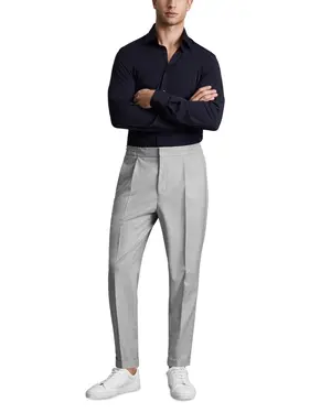 REISS Brighton Relaxed Pleated Trousers - Gray