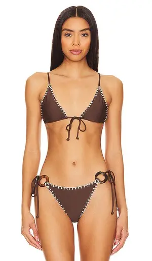 Faithfull The Brand Alani Bikini Top - Coffee