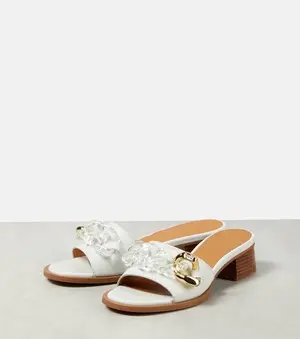See By Chloé Embellished Leather Mules - White