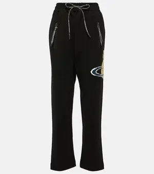 VIVIENNE WESTWOOD Orb Print Cotton Jersey Sweatpants - Black