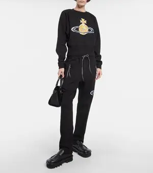 VIVIENNE WESTWOOD Orb Printed Cotton Jersey Sweatpants