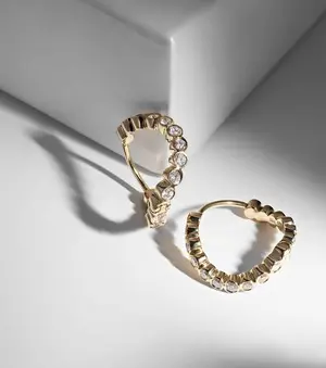Sophie Bille Brahe Petit Courant Diamond Hoop Earrings - Gold