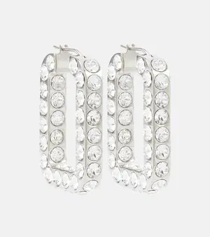 Amina Muaddi Charlotte Embellished Hoop Earrings - Metallic