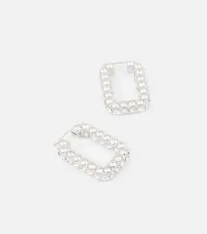 Amina Muaddi Charlotte Embellished Hoop Earrings