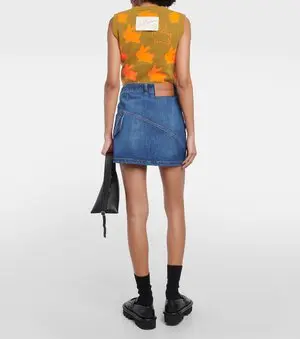 JW Anderson Twisted Asymmetric Denim Miniskirt - Blue