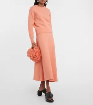 JIL SANDER High-rise Asymmetric Wool Midi Skirt
