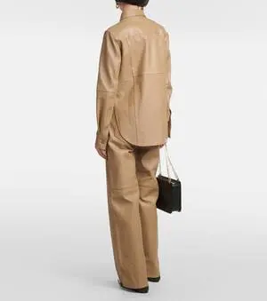 TOTEME Leather Shirt - Beige