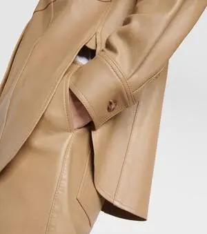 TOTEME Leather Shirt - Beige