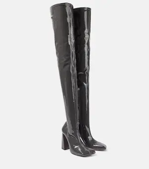 Amina Muaddi Marine Stretch 95 Over-the-knee Boots - Grey