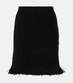 Chloé High-rise Fringed Wool-blend Miniskirt - Black