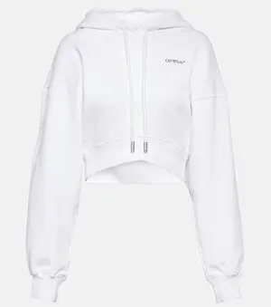 Off-White Printed Cropped Hoodie - Multicoloured
